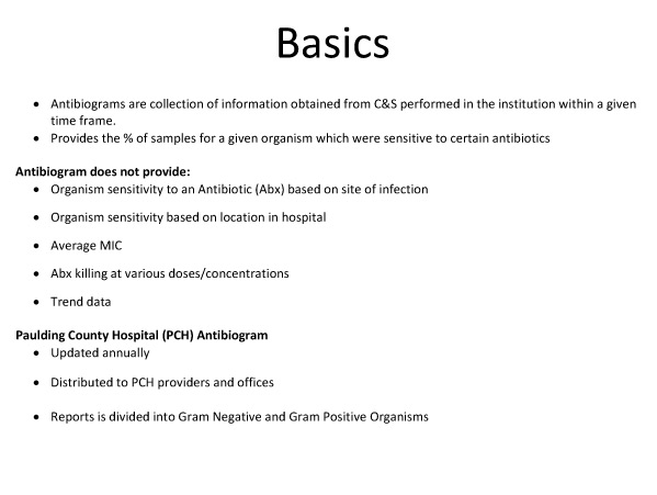 Paulding County Hospital 2018 Antibiogram Report | Paulding County Hospital